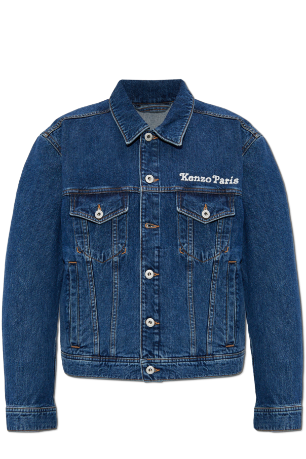 Navy blue Denim jacket with bark embroidery Kenzo Vitkac Canada